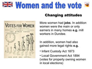 Women and the vote - Changing attitudes to women | PPT | Politics