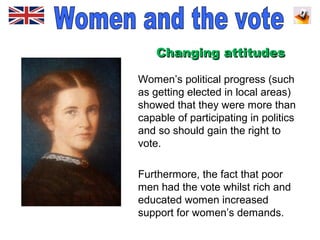 Women and the vote - Changing attitudes to women | PPT | Politics