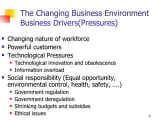 Changing business environment | PPT
