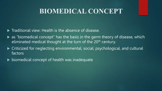CHANGING CONCEPT OF HEALTH.pptx | Holistic Health | Alternative Medicine