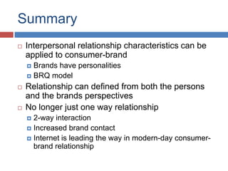 Changing consumer relationships with brands | PPTX