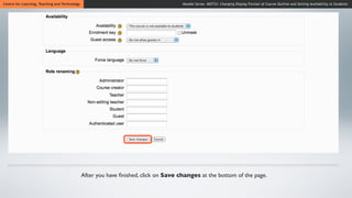 Changing display format of course outline and setting availability | PDF