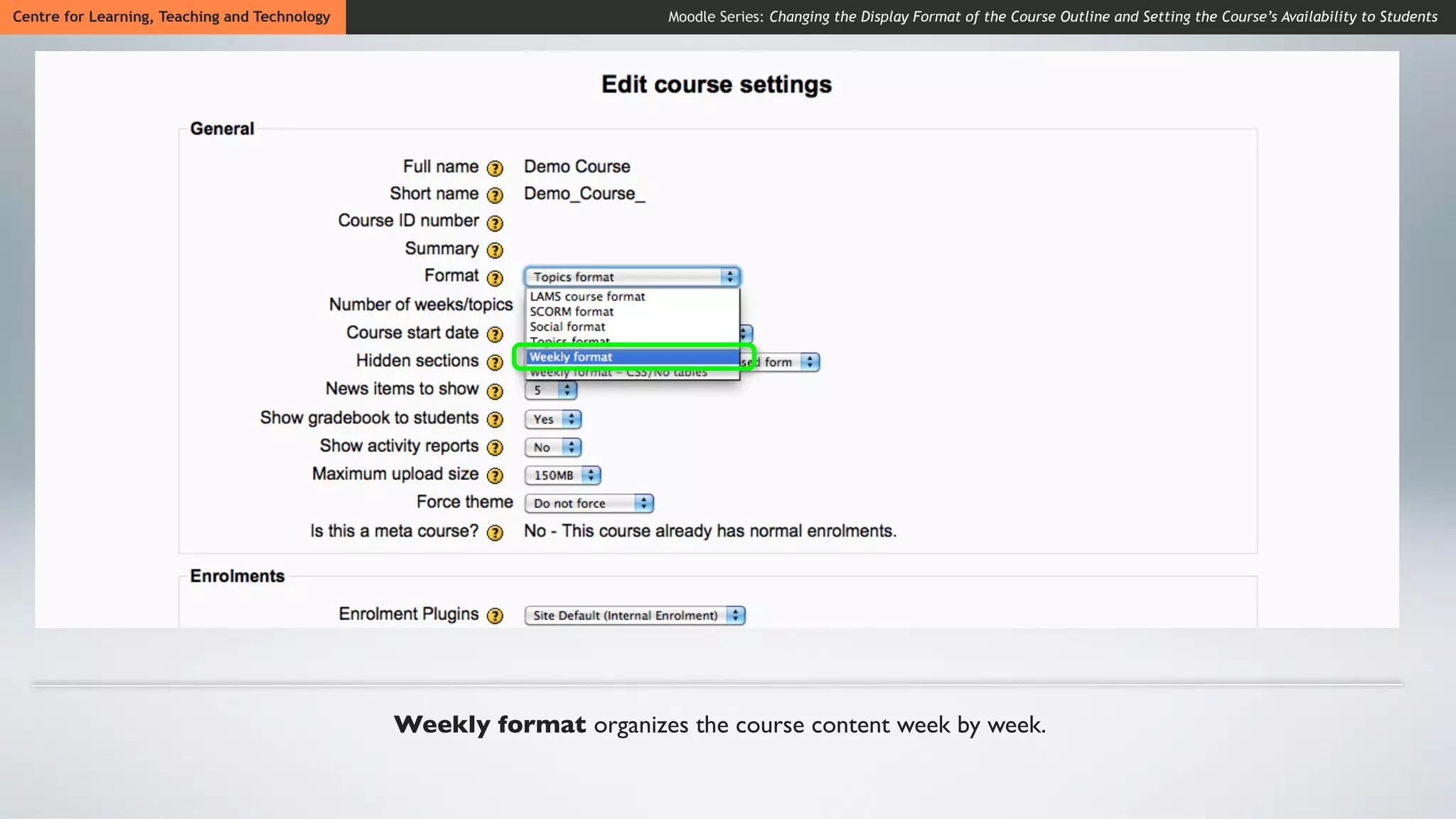 Changing display format of course outline and setting course availability to students | PDF