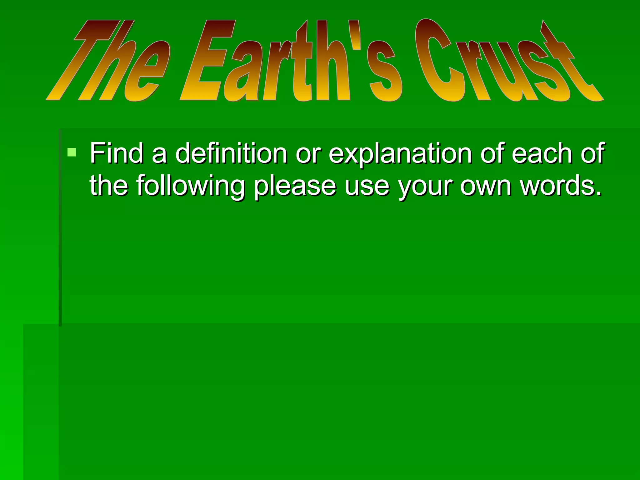 The Earth\'s crust | PPT