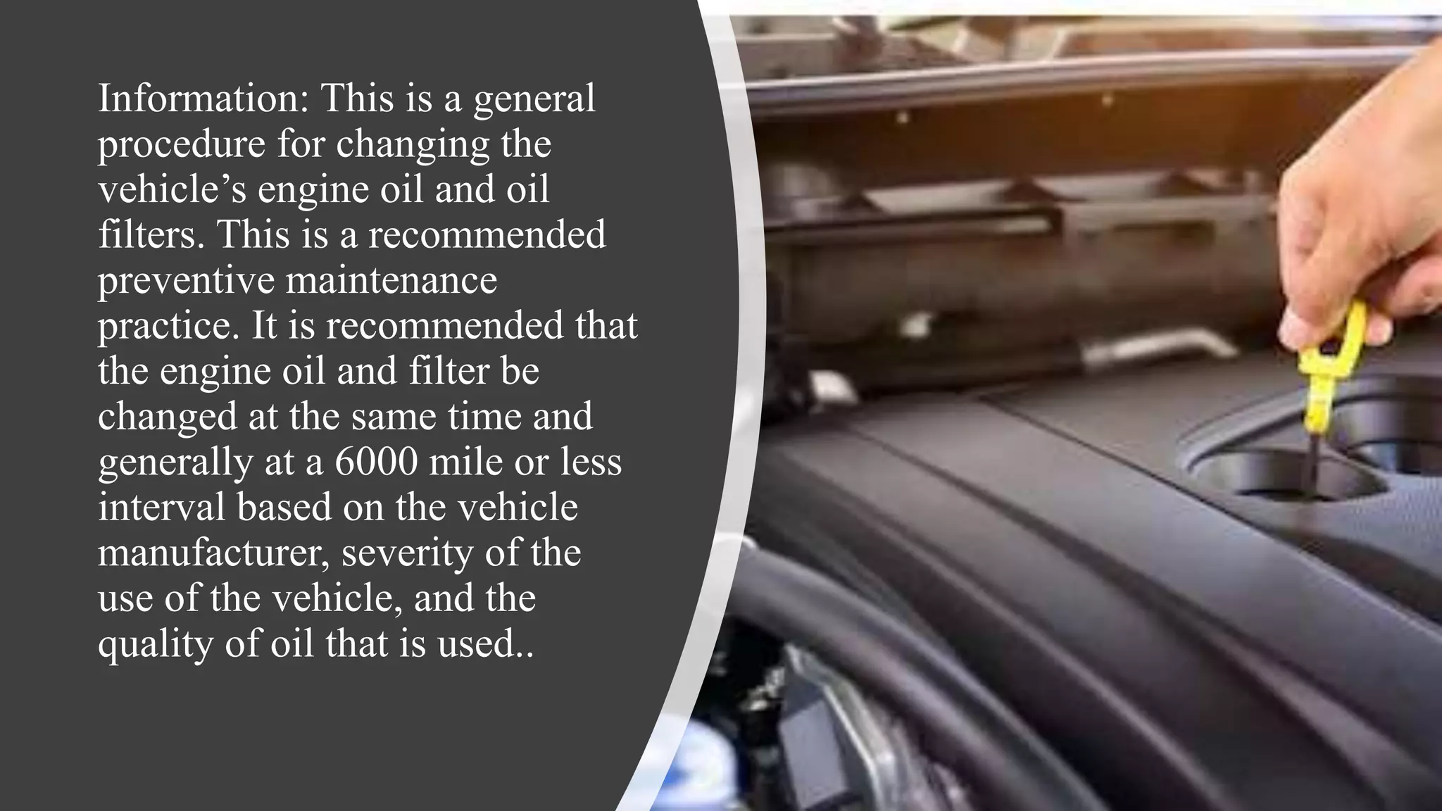 Changing engine oil and filter | PPTX