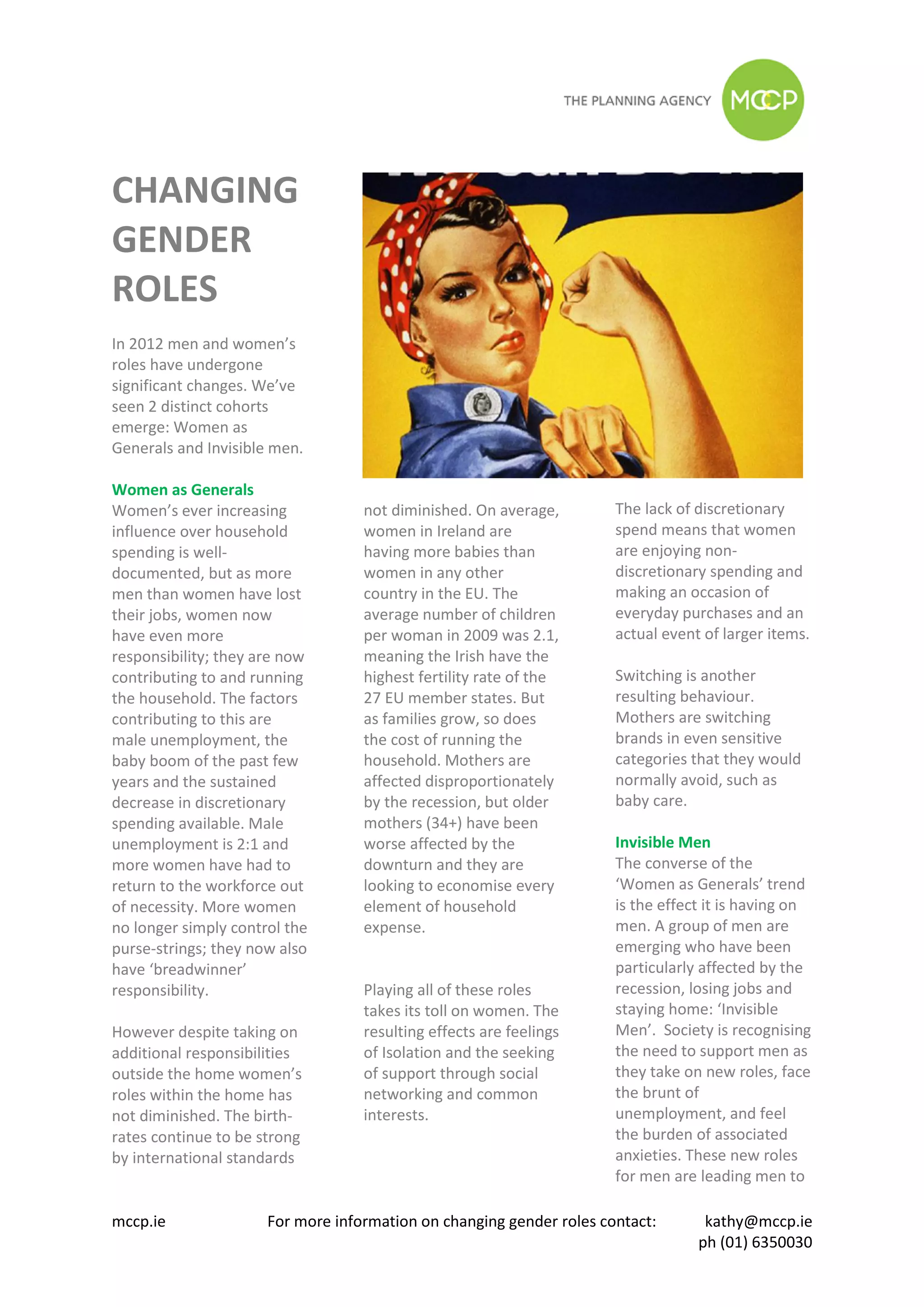 Changing Gender Roles | PDF