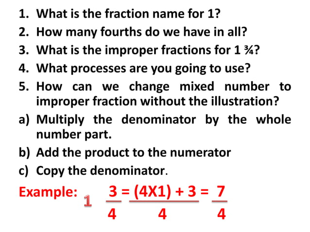 Changing improper fractions to mixed forms and vice | PPTX | Food & Drink
