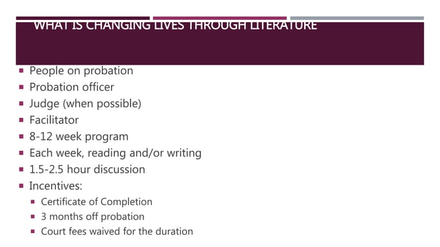 Changing Lives Through Literature | PPT
