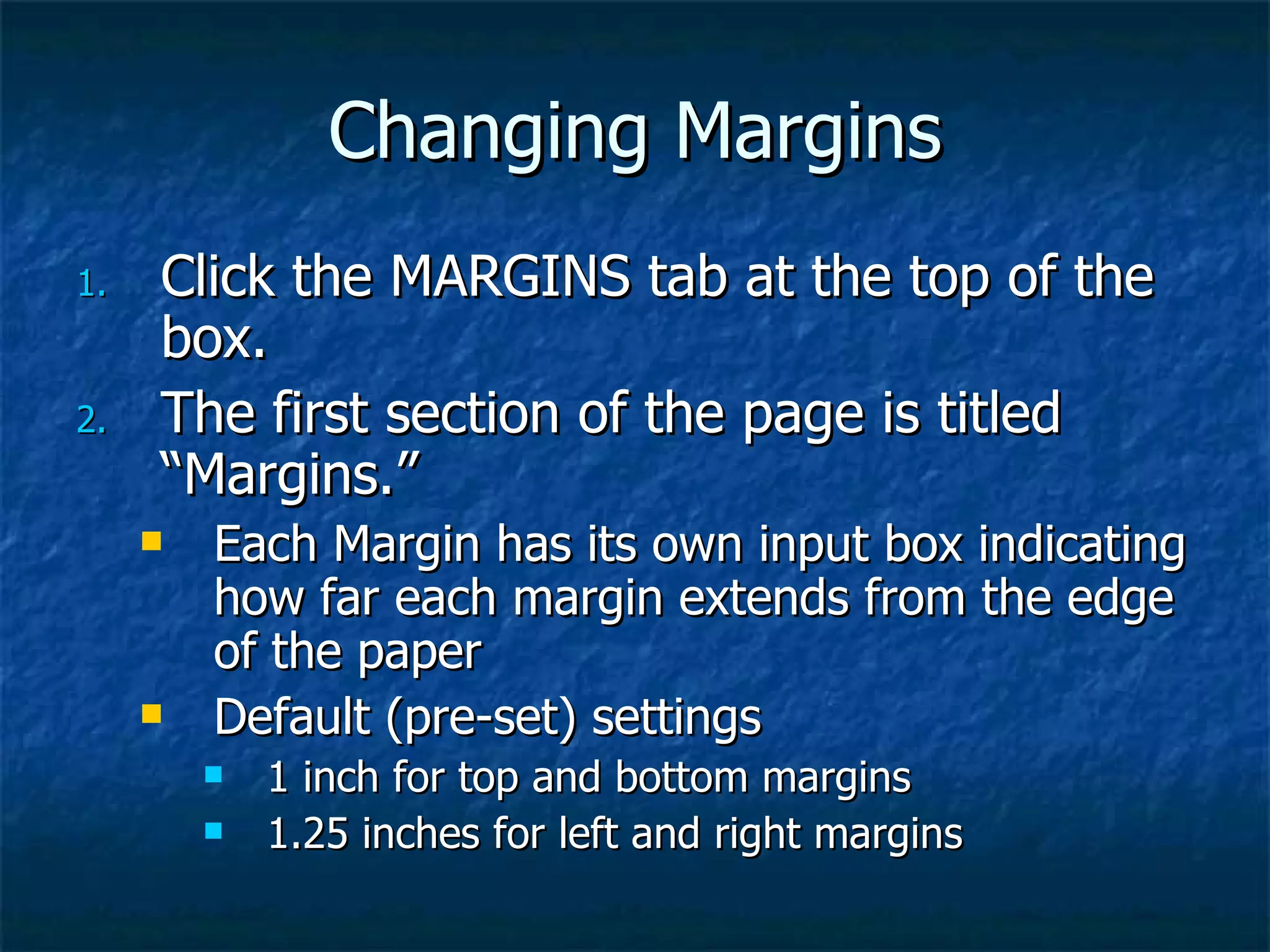 Changing Margins | PPT | Computing | Technology & Computing