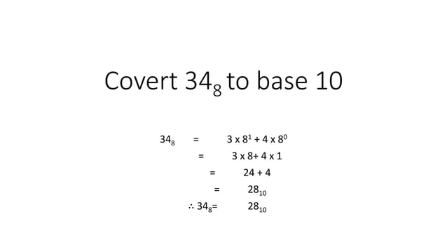Changing numbers to different bases | PPTX