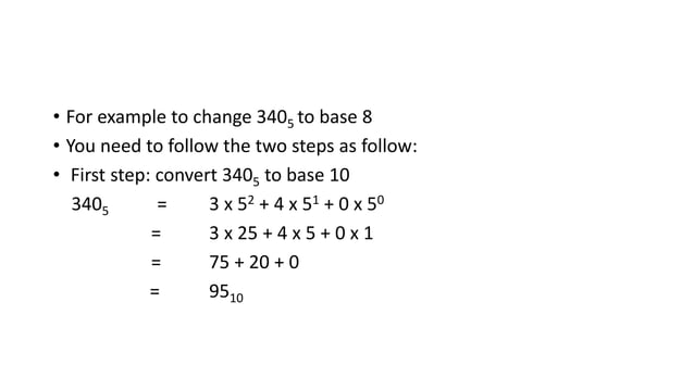 Changing numbers to different bases | PPTX