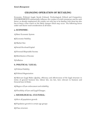 Changing retailing in pakistan | DOC | Retail Industry | Industries