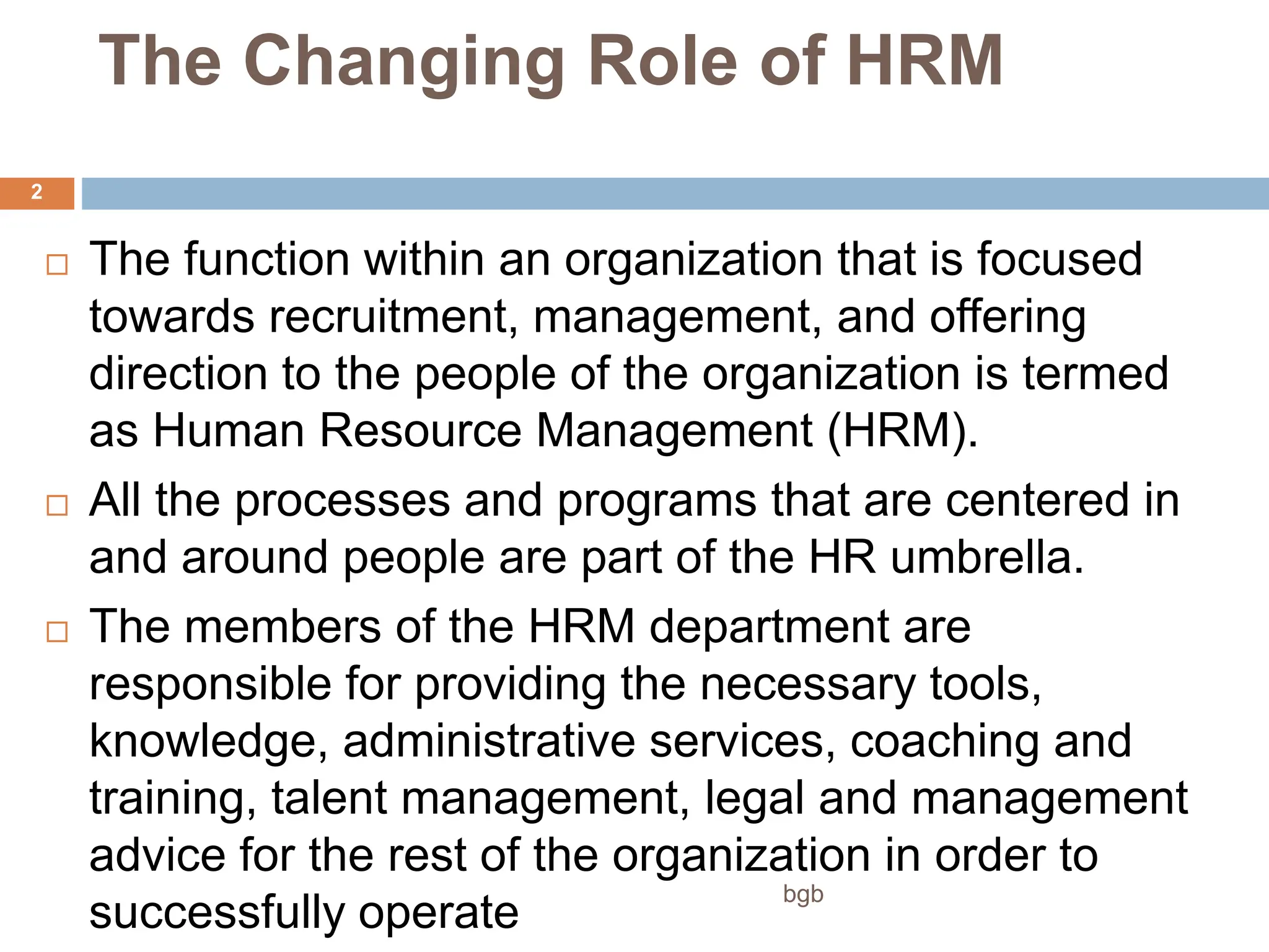 Changing Role Of Human Resource Management | PPT
