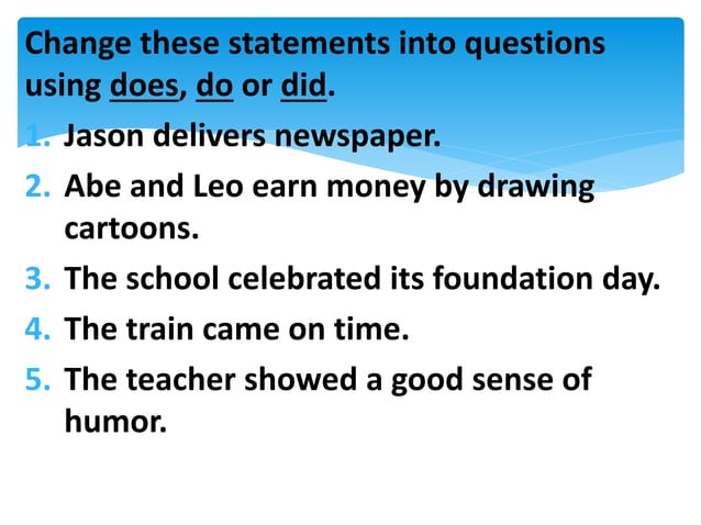 Changing statement into question | PPTX