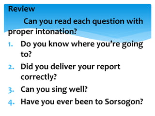 Changing statement into question | PPTX