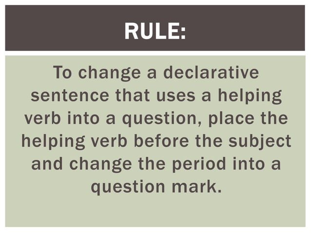 Changing statements into questions | PPTX