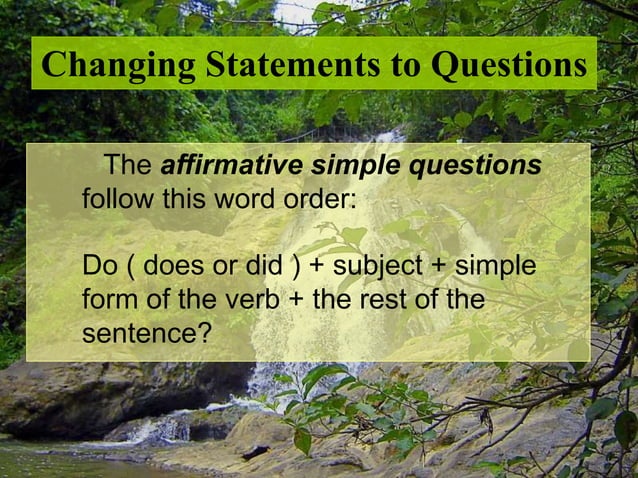 Changing statements to questions | PPT