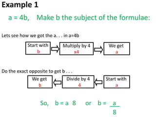 FCA GCSE changing the subject | PPTX