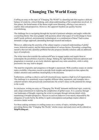 Changing The World Essay.pdf