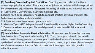 Changing trends and career in physical education class XI UNIT 1 PPT | PPTX
