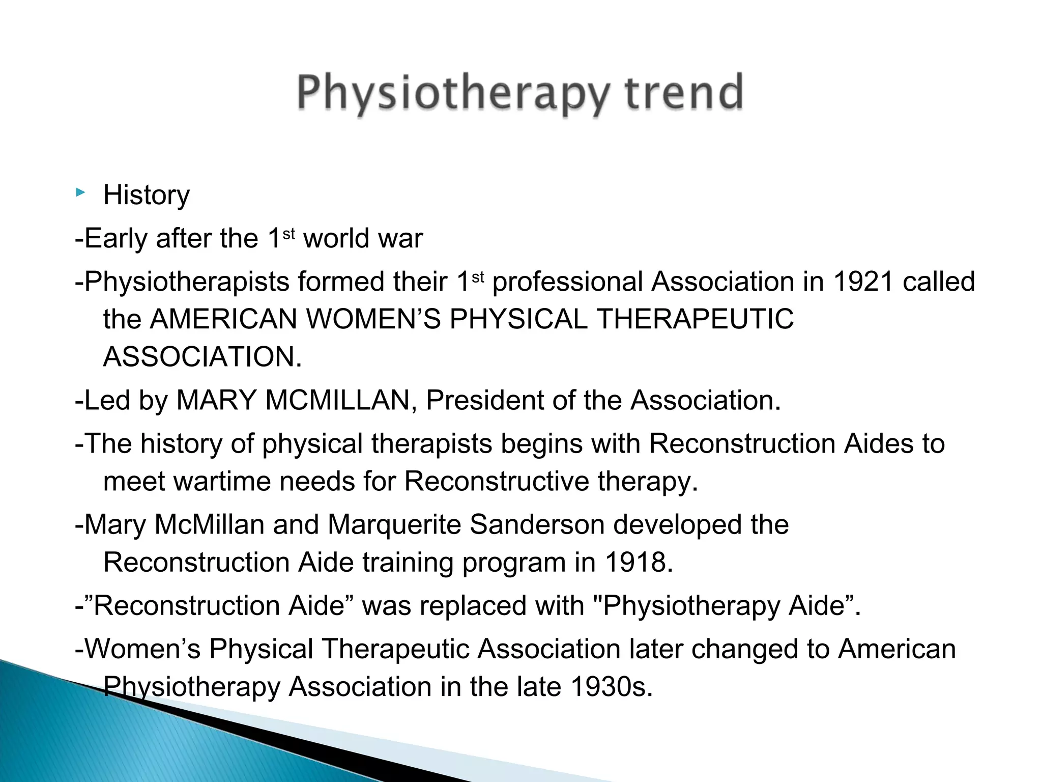Changing trends in physiotherapy | PPT