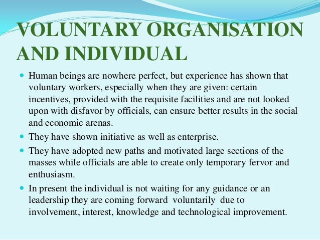 Changing trends of voluntary organisation