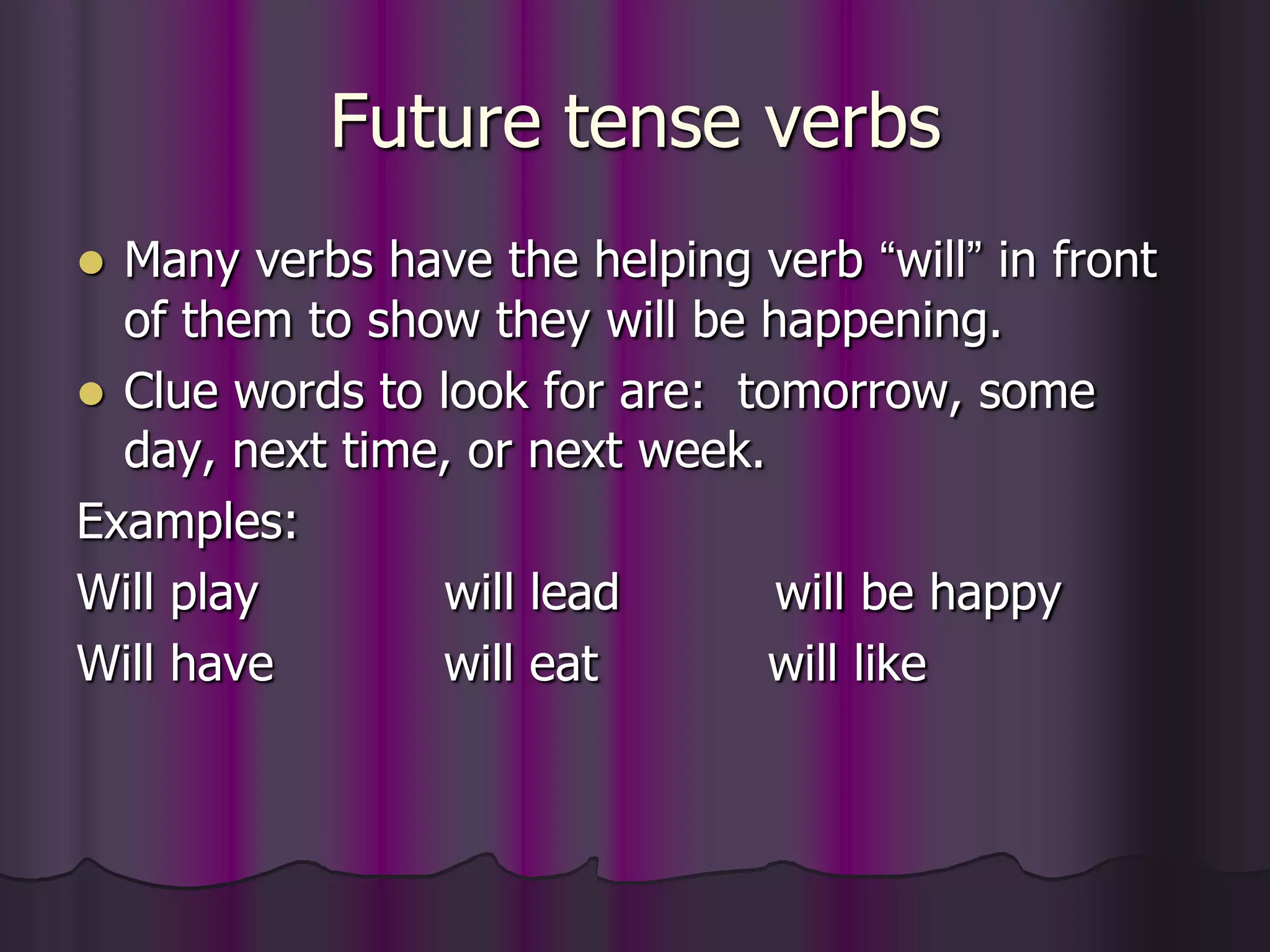 Changing verbs present past future | PPTX
