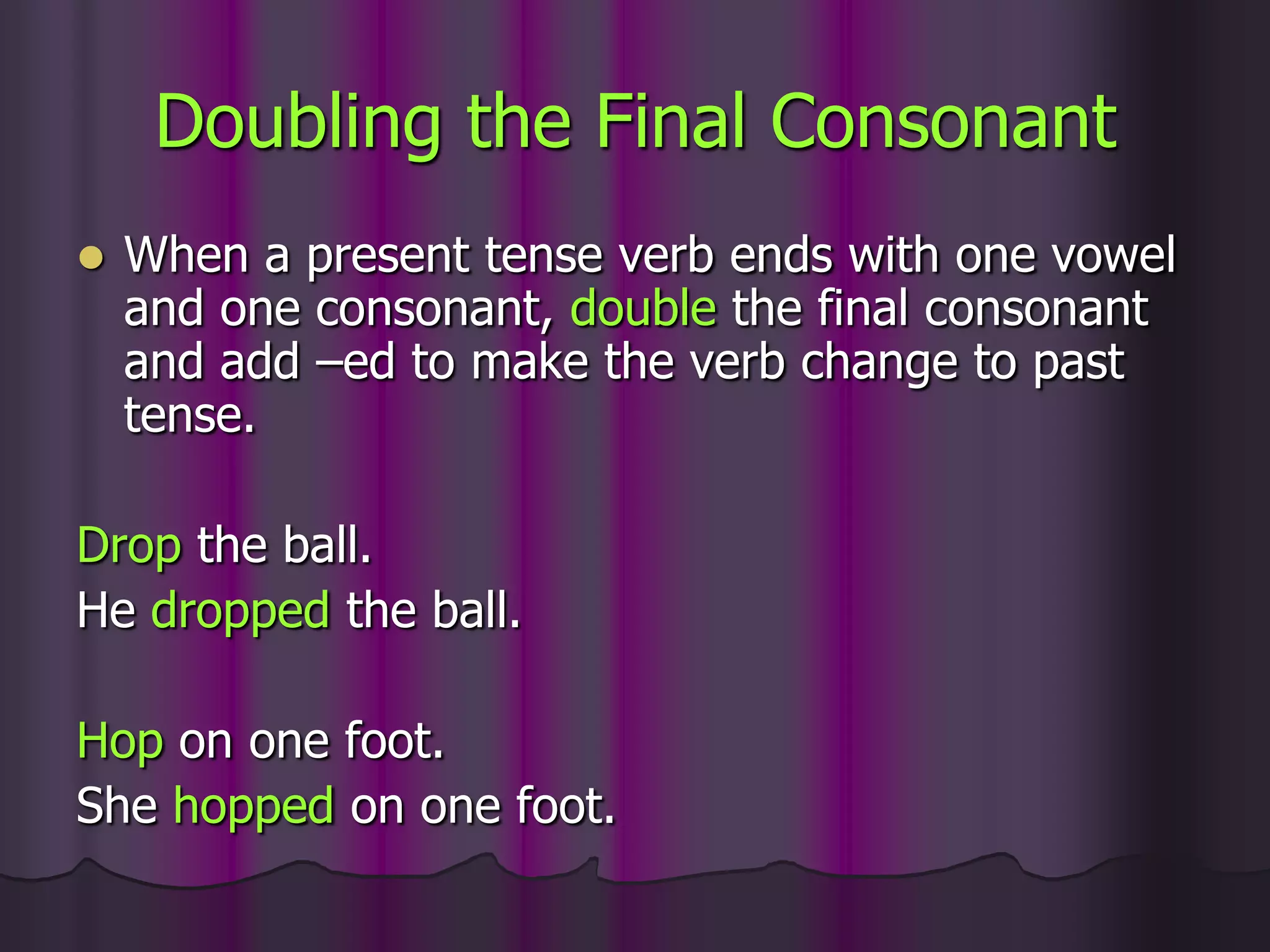 Changing verbs present past future | PPT