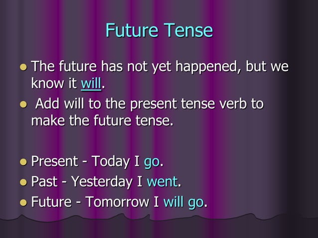 Changing verbs present past future | PPT