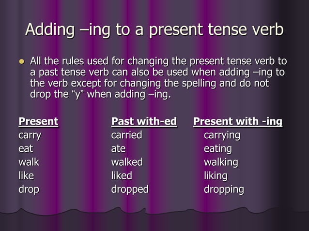 Changing verbs present past future | PPT