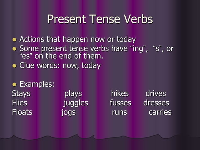 Changing verbs present past future | PPT
