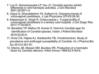 Changing virulence factors among vaginal non albicans candida | PPT
