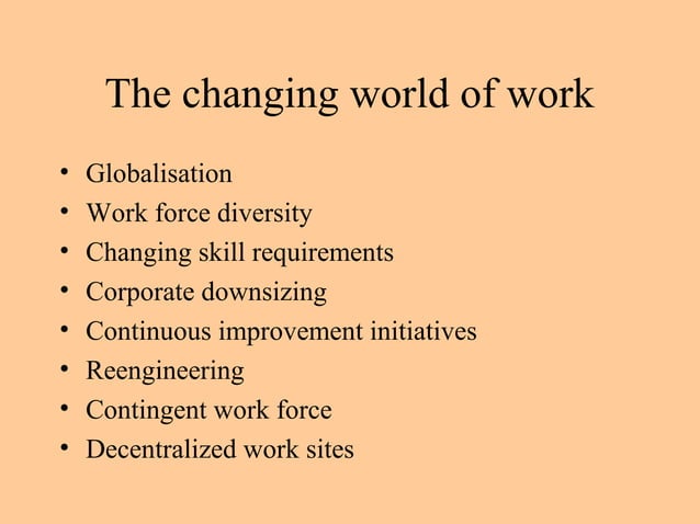 Changing world of work | PPT