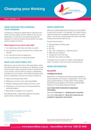 Changing your thinking cognitive behaviour therapy | PDF