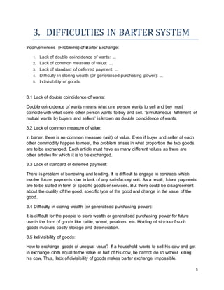 MONEY, FUNCTIONS OF MONEY AND DIFFICULTIES IN BARTER SYSTEM | PDF