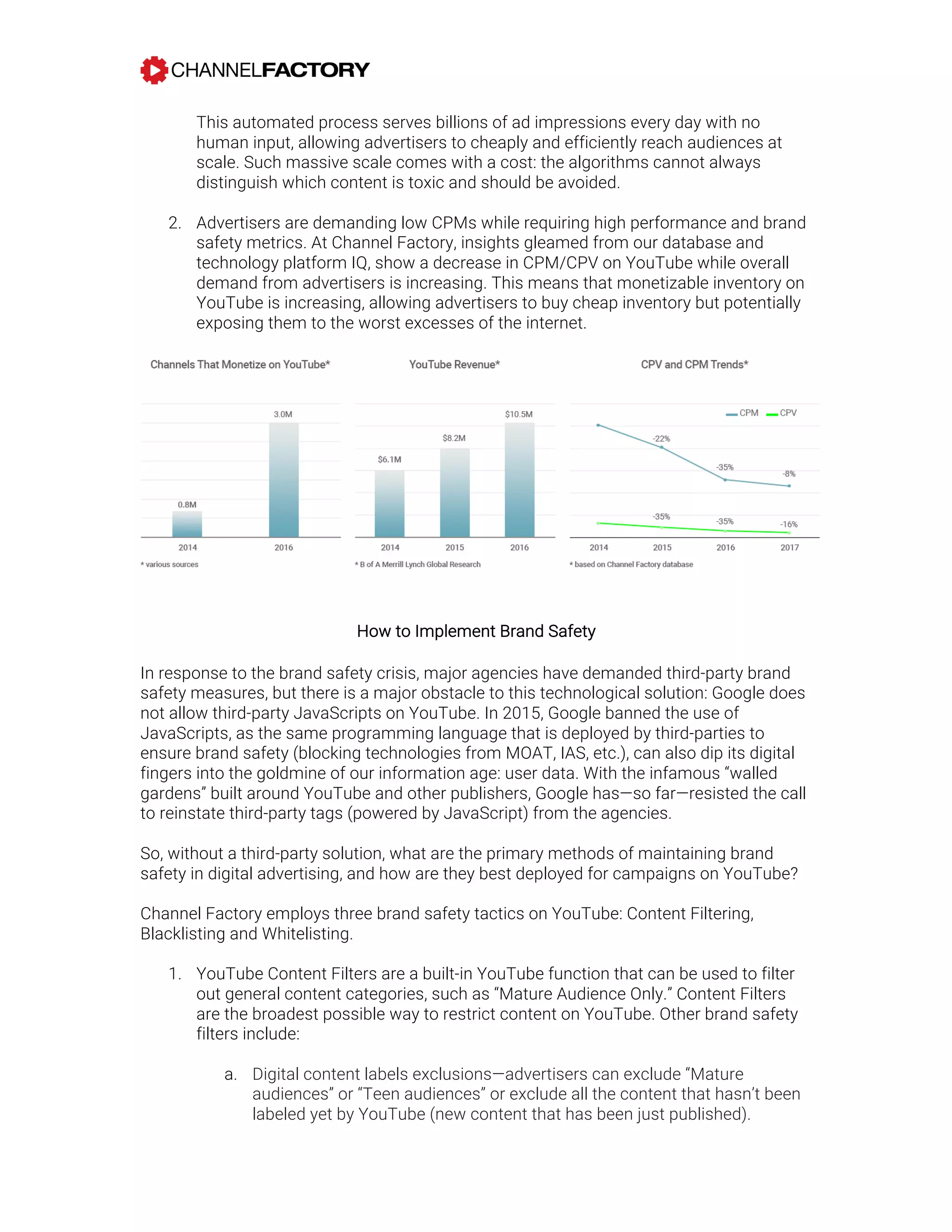 Channel Factory Brand Safety Thesis | PDF