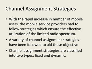 Channel assignment strategies | PPTX