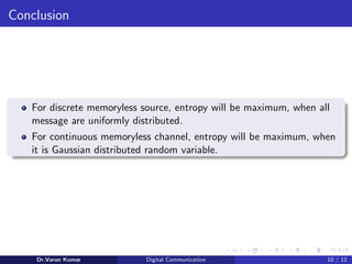 Channel capacity of continuous memory less channel | PDF | Physics | Science