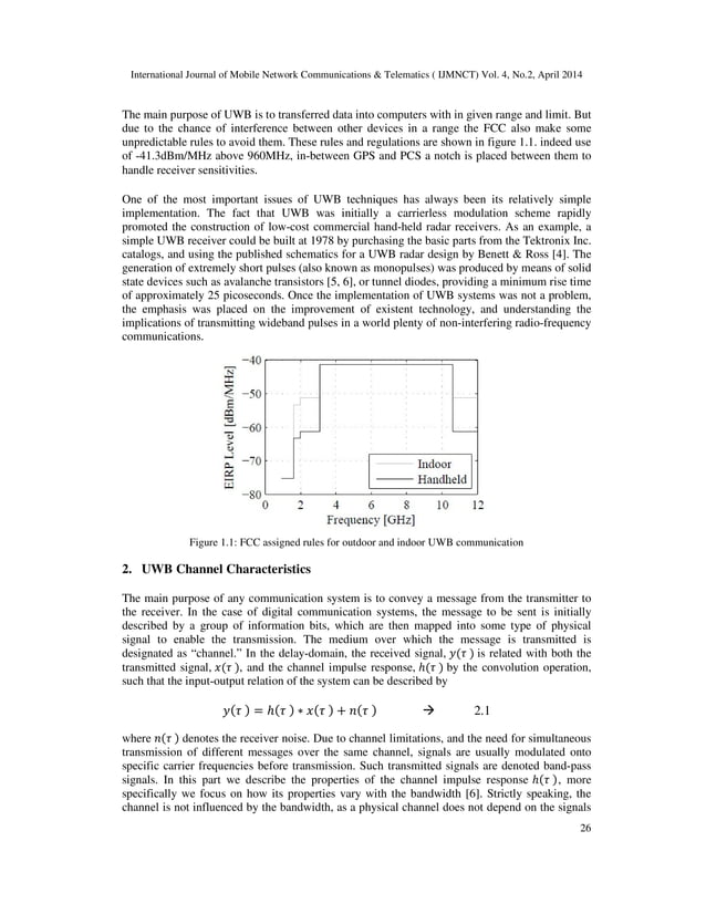 Channel characterization and modulation schemes of ultra wideband systems | PDF