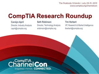 CompTIA Research Roundup - IT Channel Insights & Opportunities | PPT