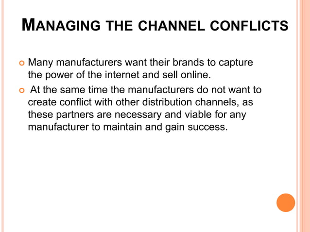 Channel conflict in e commerce | PPT