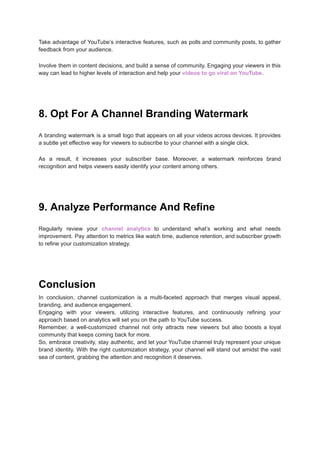 Channel Customization 9 Tips (For YouTube Content Creators).pdf