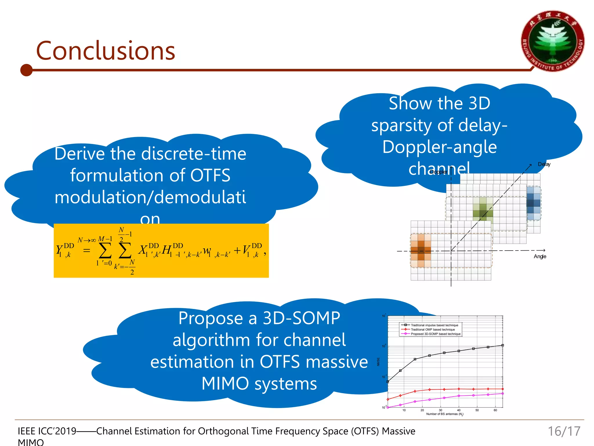 Channel estimation for orthogonal time frequency space (OTFS) massive MIMO.pptx