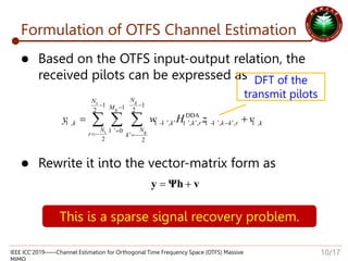 Channel estimation for orthogonal time frequency space (OTFS) massive MIMO.pptx