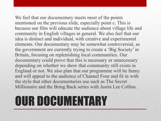 Channel four ethos presentation | PPTX | Documentary | Genres