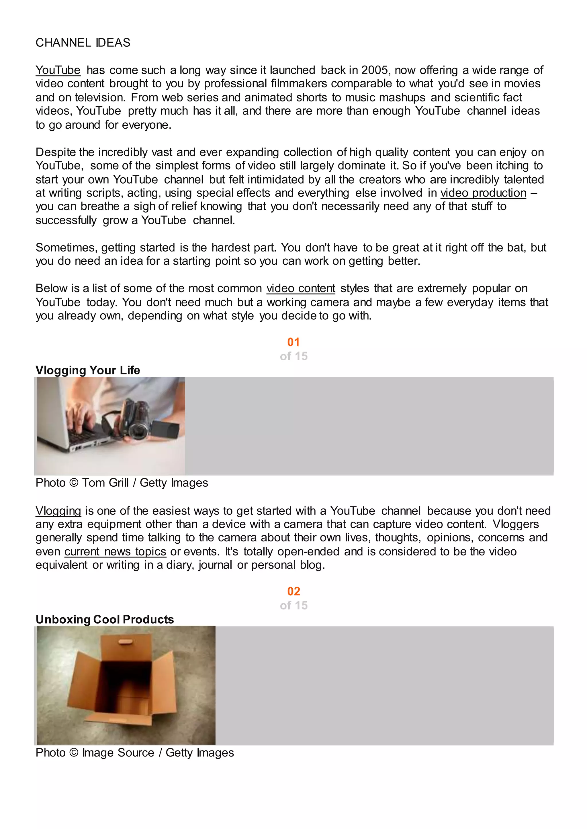 Channel ideas | DOCX