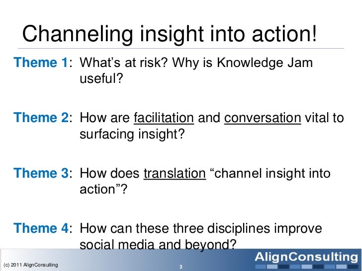 Channeling insight into action for km world 111103 v2