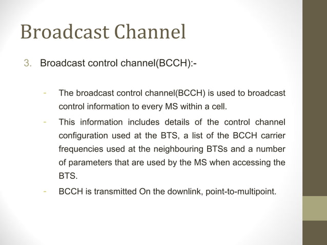GSM channels | PPT | Computer Networking | Computing