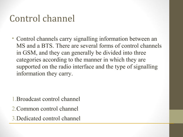 GSM channels | PPT | Computer Networking | Computing