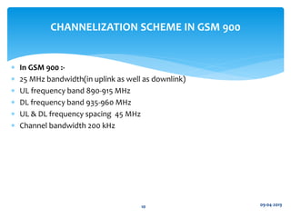 Channelization scheme in AMPS & GSM | PPTX